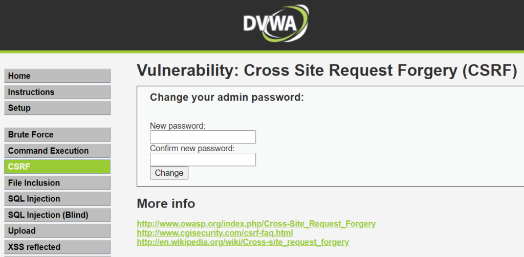 DVWAのCross Site Request Forgery (CSRF)の脆弱性の演習 | zerizeriのエンジニア技術ブログ